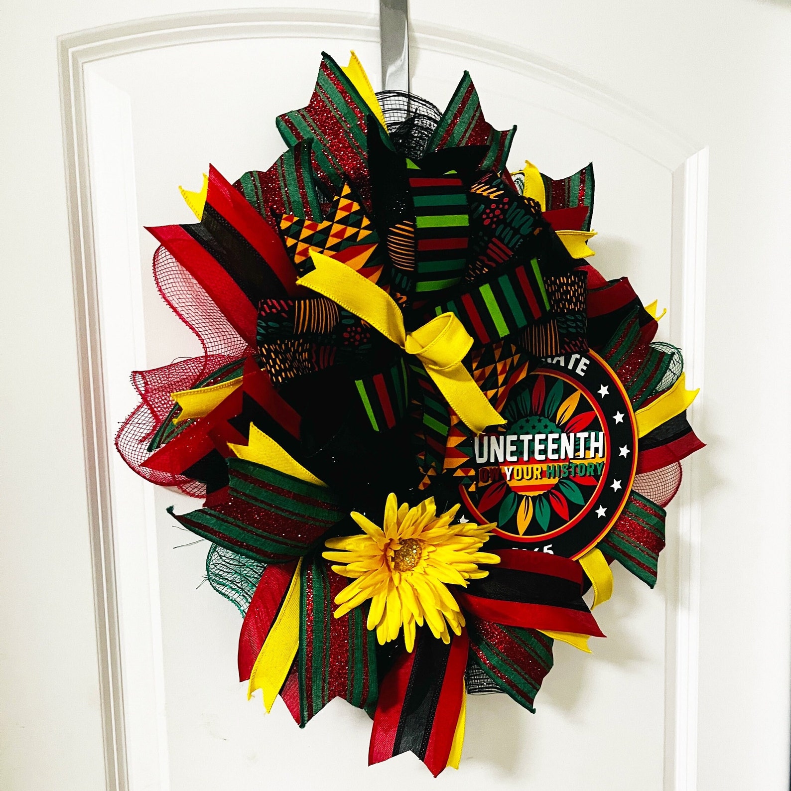 Juneteenth Celebration Wreath, Juneteenth Front Door Decor, Black ...