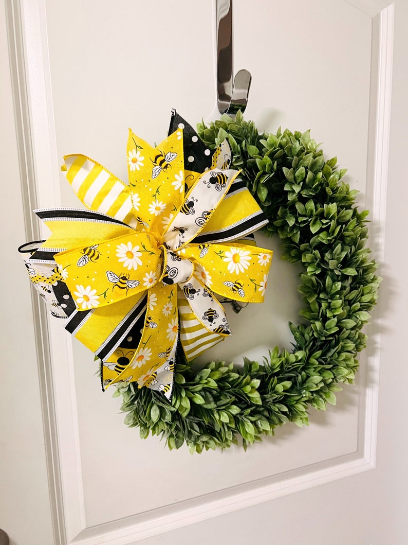Bumblebee Bow for Front Door, Bumblebee Bow Decor, Bumblebee Lantern ...