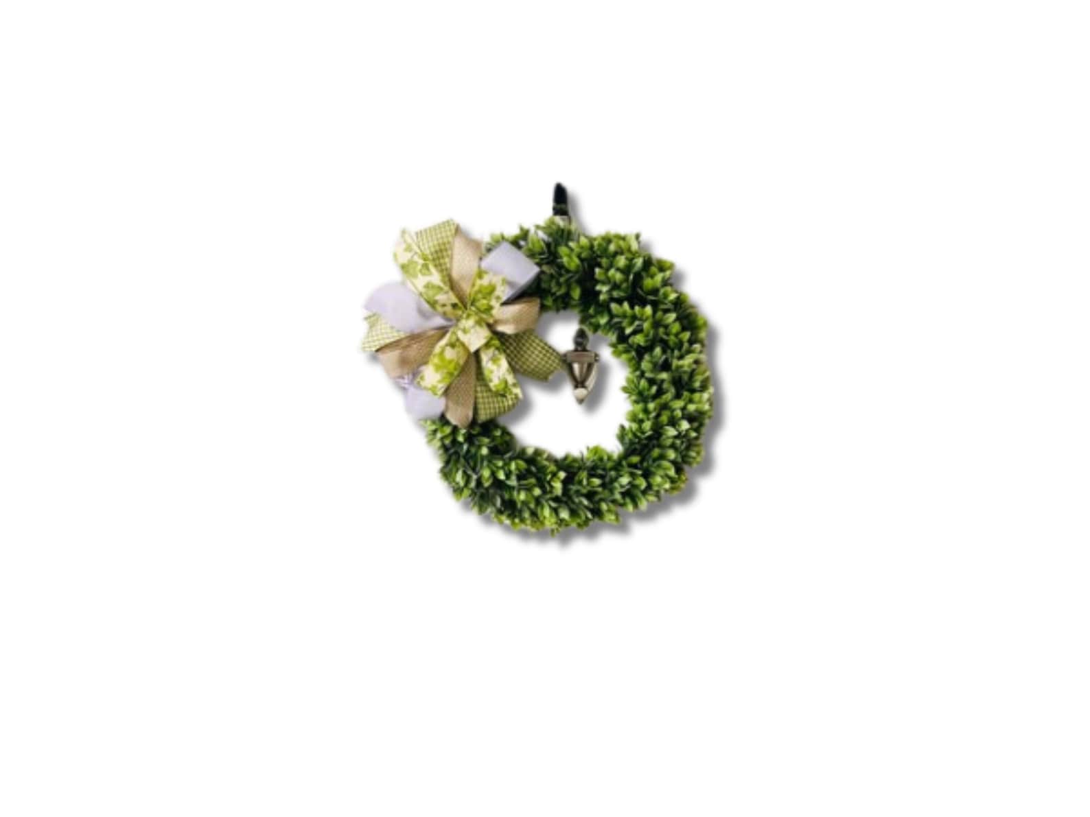 Neutral Green Ivy Vine Bow for Front Door Wreath, Lantern Bow, Spring ...