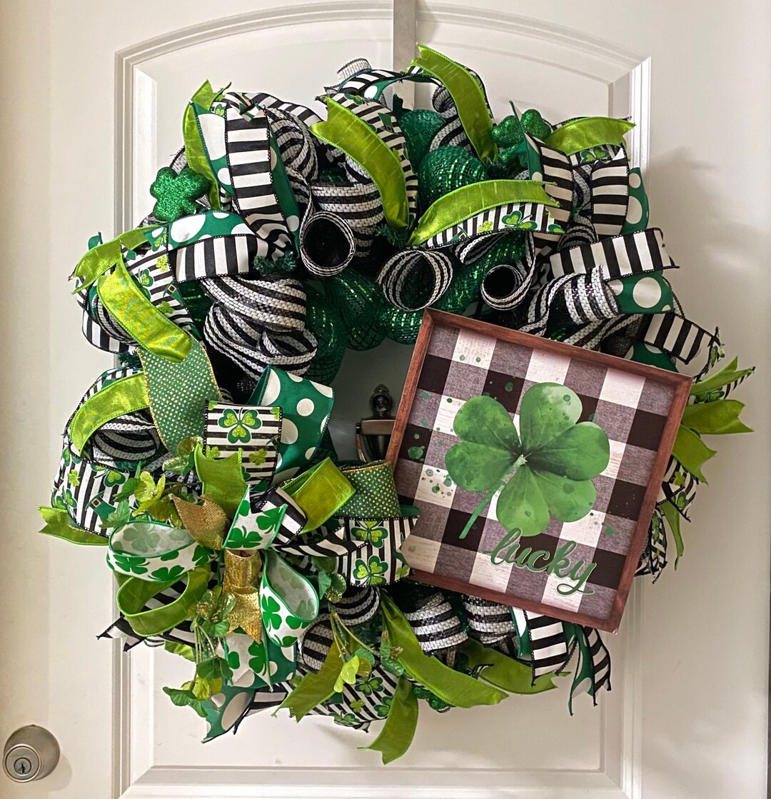 St. Patricks Day Front Door Wreath St. Patricks Day Wreath - Etsy