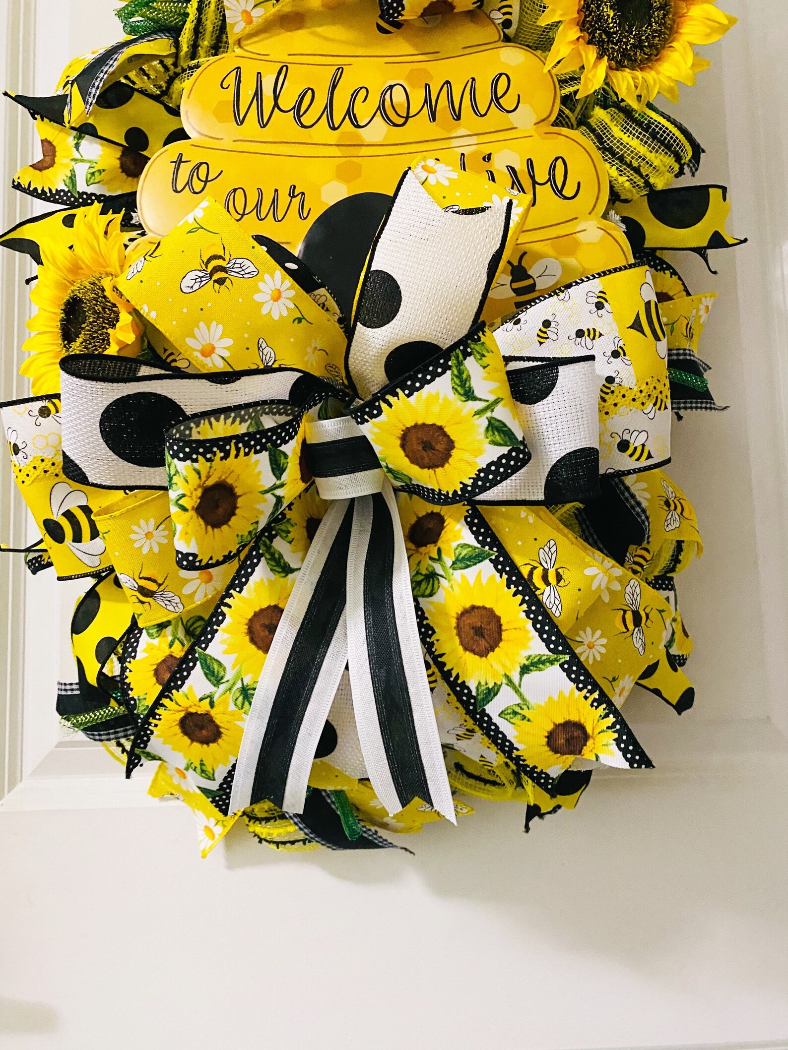 Bumblebee Front Door Swag Welcome to Our Hive Swag Bumblebee - Etsy