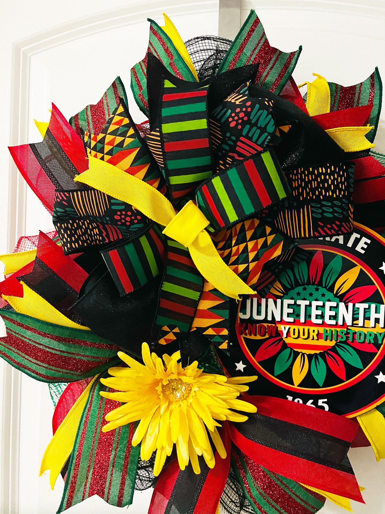 Juneteenth Celebration Wreath, Juneteenth Front Door Decor, Black ...