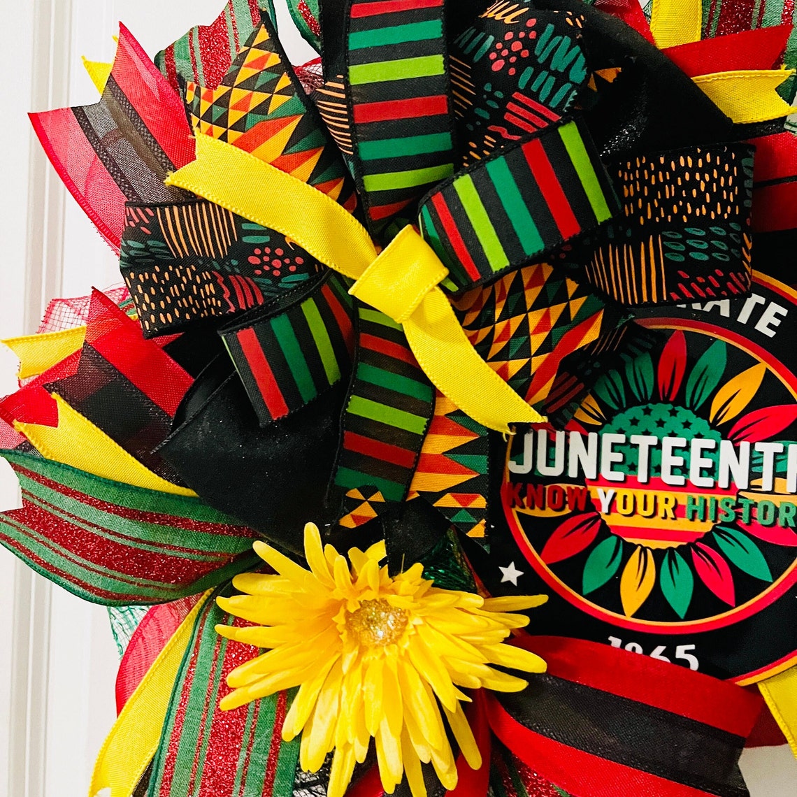 Juneteenth Celebration Wreath, Juneteenth Front Door Decor, Black ...