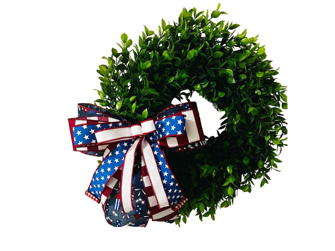 Patrotic July 4th Bow, Memorial Day Lantern Bow, Candle Decor Bow, Red ...