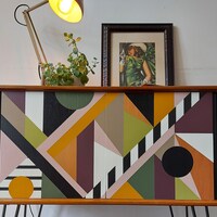MADE TO ORDER, Bespoke Hand Painted Geometric Design, Mid Century ...