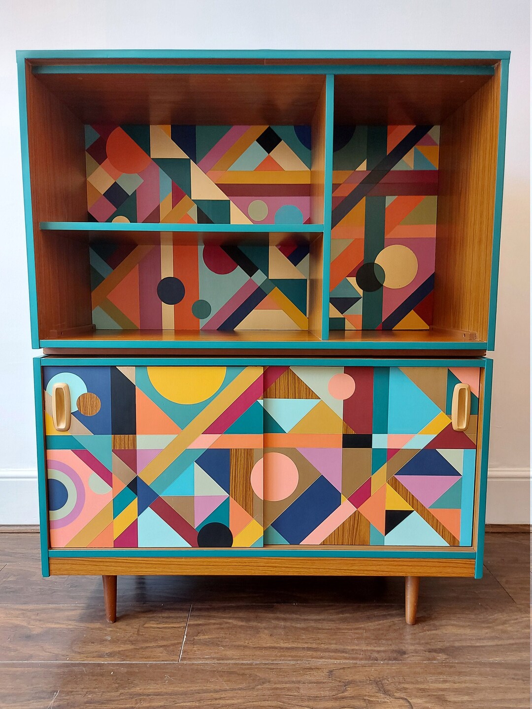 MADE TO ORDER, Bespoke Hand Painted Geometric Design, Mid Century ...