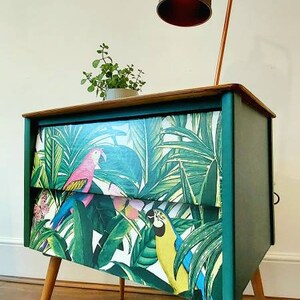 MADE TO ORDER Mid Century Renovated Upcycled Bedside Tables in Tropical ...