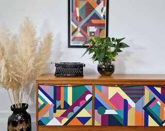 MADE TO ORDER, Bespoke Hand Painted Geometric Design, Mid Century ...