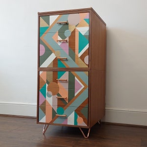 MADE TO ORDER, Bespoke Hand Painted Geometric Design, Mid Century ...