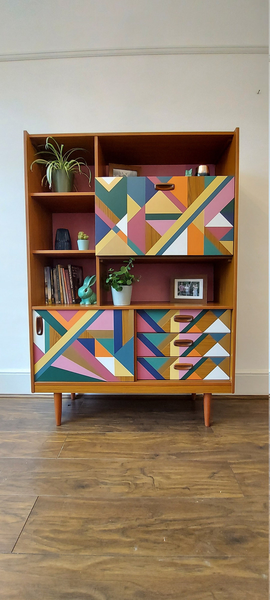 MADE TO ORDER, Bespoke Hand Painted Geometric Design, Mid Century ...