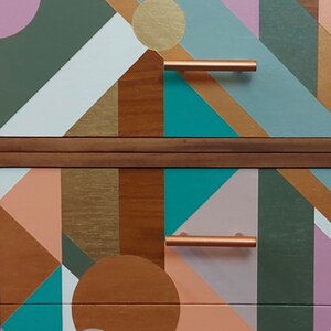 MADE TO ORDER, Bespoke Hand Painted Geometric Design, Mid Century ...