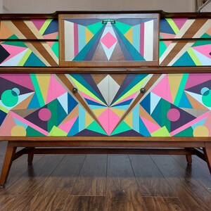 MADE TO ORDER, Bespoke Hand Painted Geometric Design, Mid Century ...