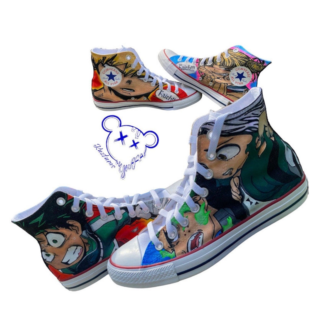 Customized Cartoon Low Top/high Converse Top Chuck Taylors by Kuztums ...
