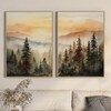Forest Landscape Print Set of 3, Fall Forest Watercolor Wall Art ...