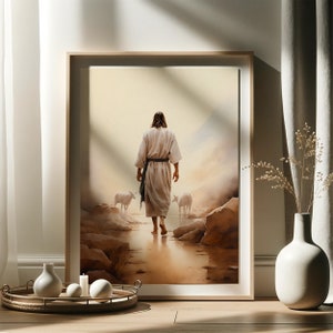 Good Shepherd Wall Art Jesus and Sheep Print Jesus the Good Shepherd ...