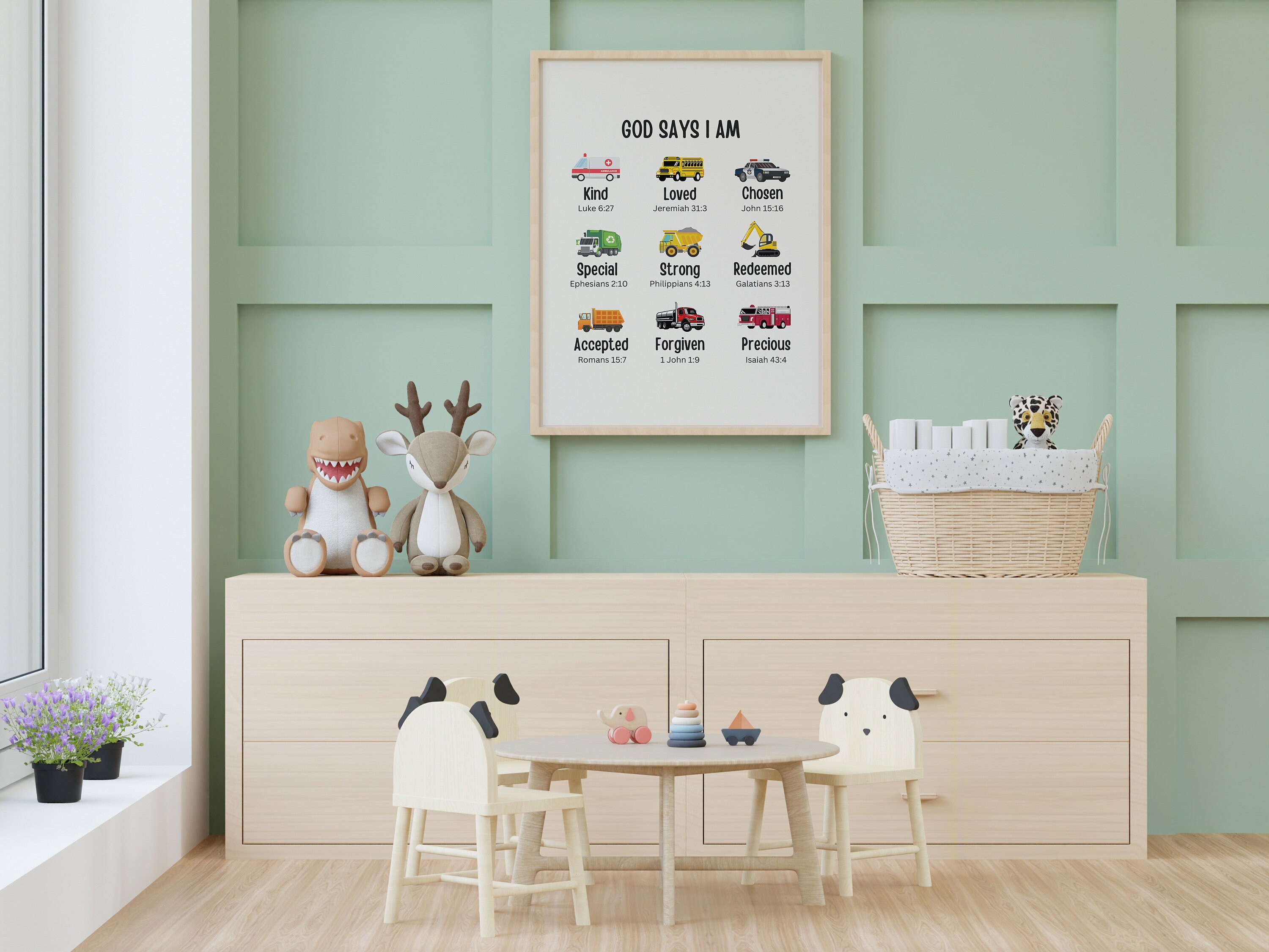 God Says I Am Nursery Wall Print Biblical Affirmations for Kids ...