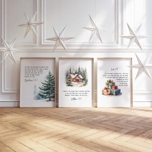 Christmas Scripture Wall Art Set of 8 Farmhouse Christmas Decor ...