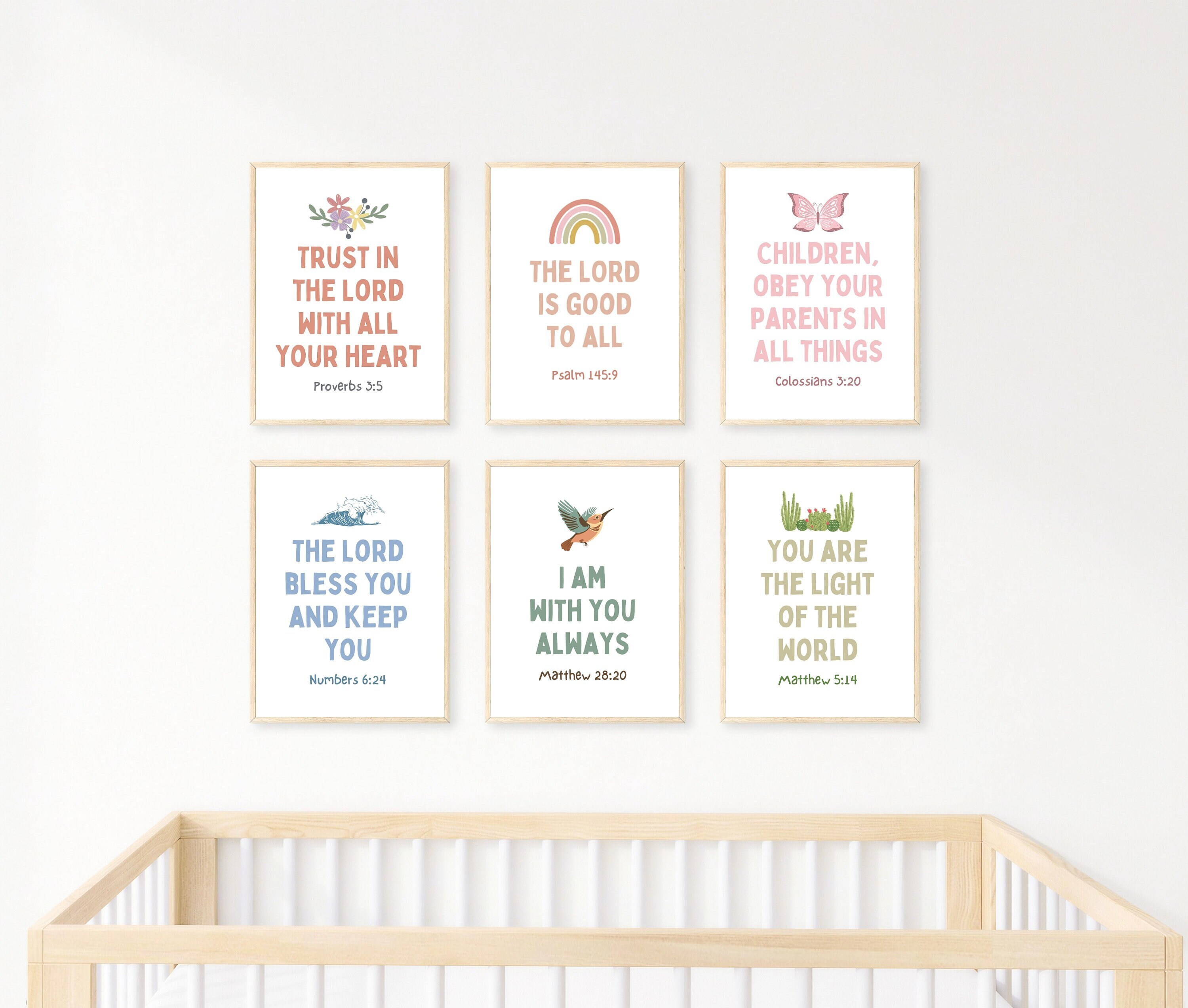 Kids Bible Verse Scripture Wall Art Church Sunday School Wall Art ...