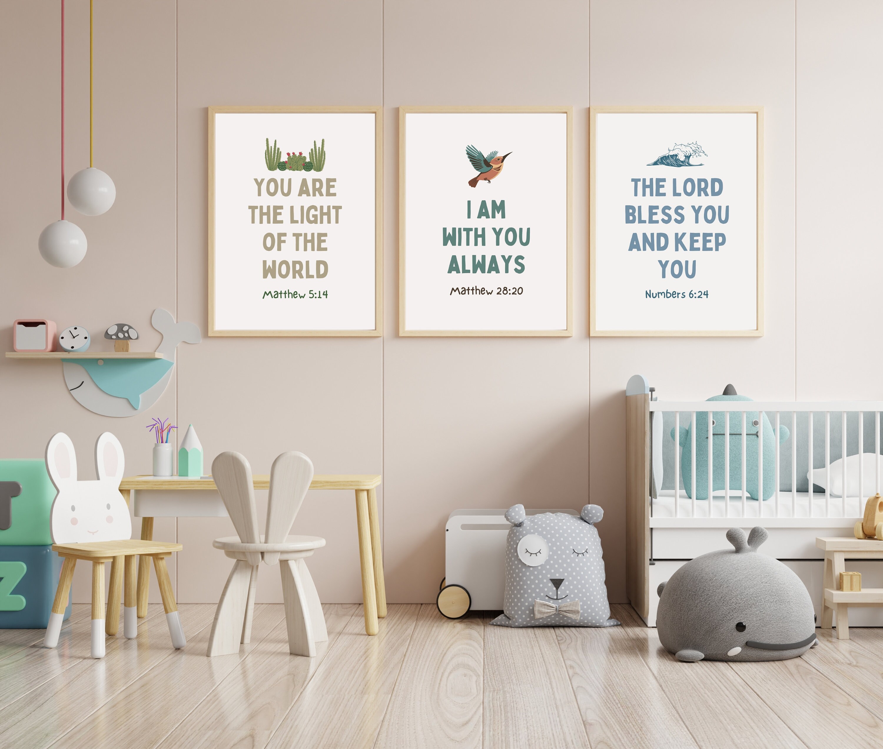 Kids Bible Verse Scripture Wall Art Church Sunday School Wall Art ...