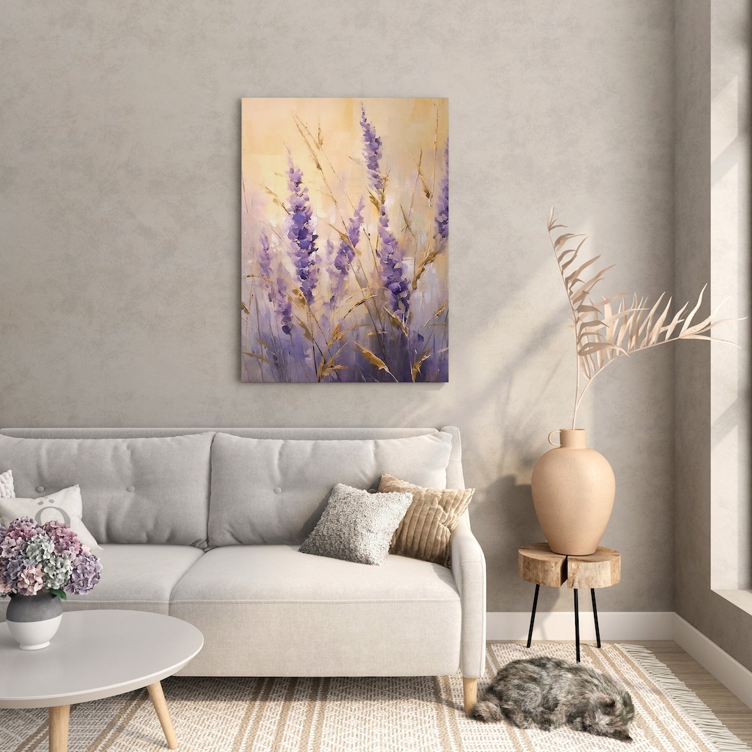 Lavender Wall Art, Abstract Lavender Printable Art, Lavender Wall Decor ...