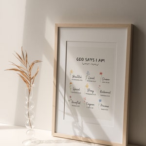 God Says I Am Nursery Wall Print Biblical Affirmations for Kids ...