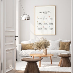 God Says I Am Nursery Wall Print Biblical Affirmations for Kids ...