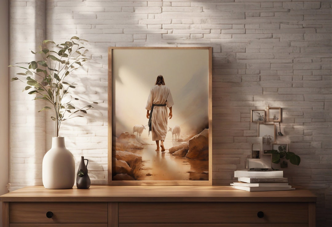 Good Shepherd Wall Art Jesus and Sheep Print Jesus the Good Shepherd ...