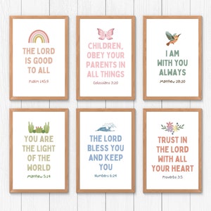 Kids Bible Verse Scripture Wall Art Church Sunday School Wall Art ...
