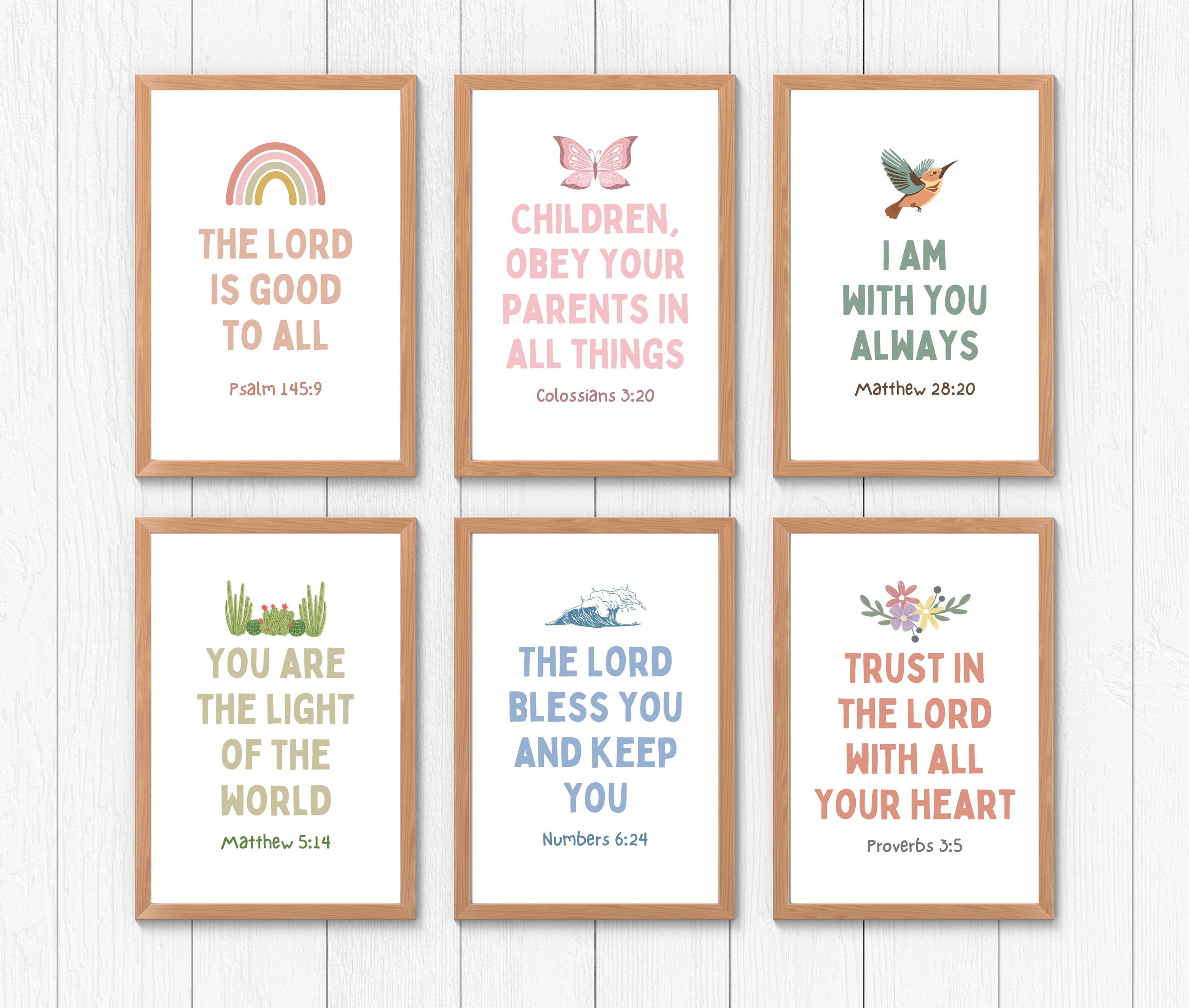 Kids Bible Verse Scripture Wall Art Church Sunday School Wall Art ...