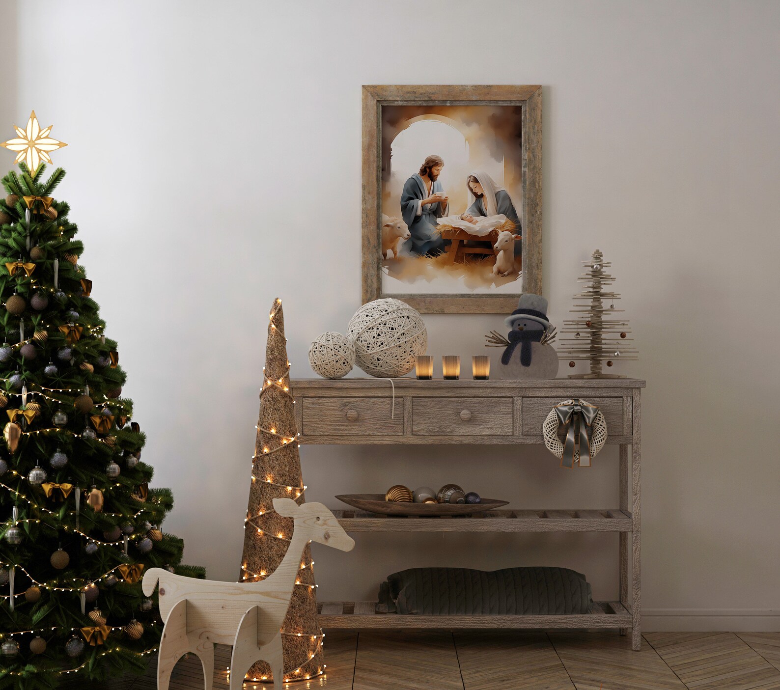 Christmas Nativity Print Nativity Scene Print Birth of Jesus Printable ...