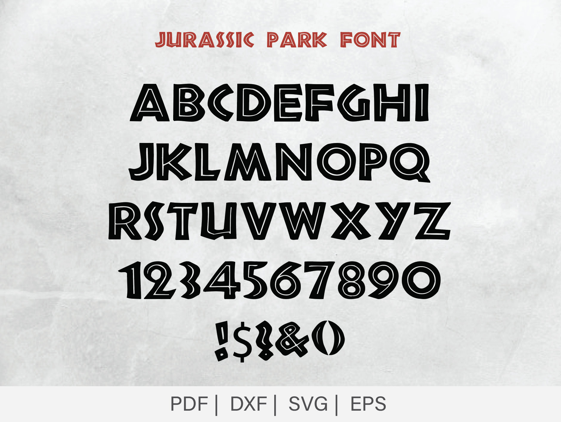 Jurassic Park Font Svg