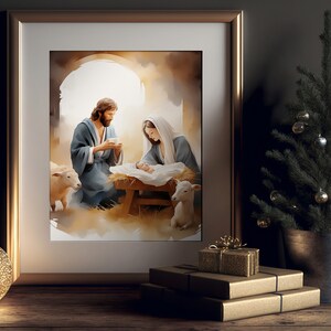Christmas Nativity Print Nativity Scene Print Birth of Jesus Printable ...