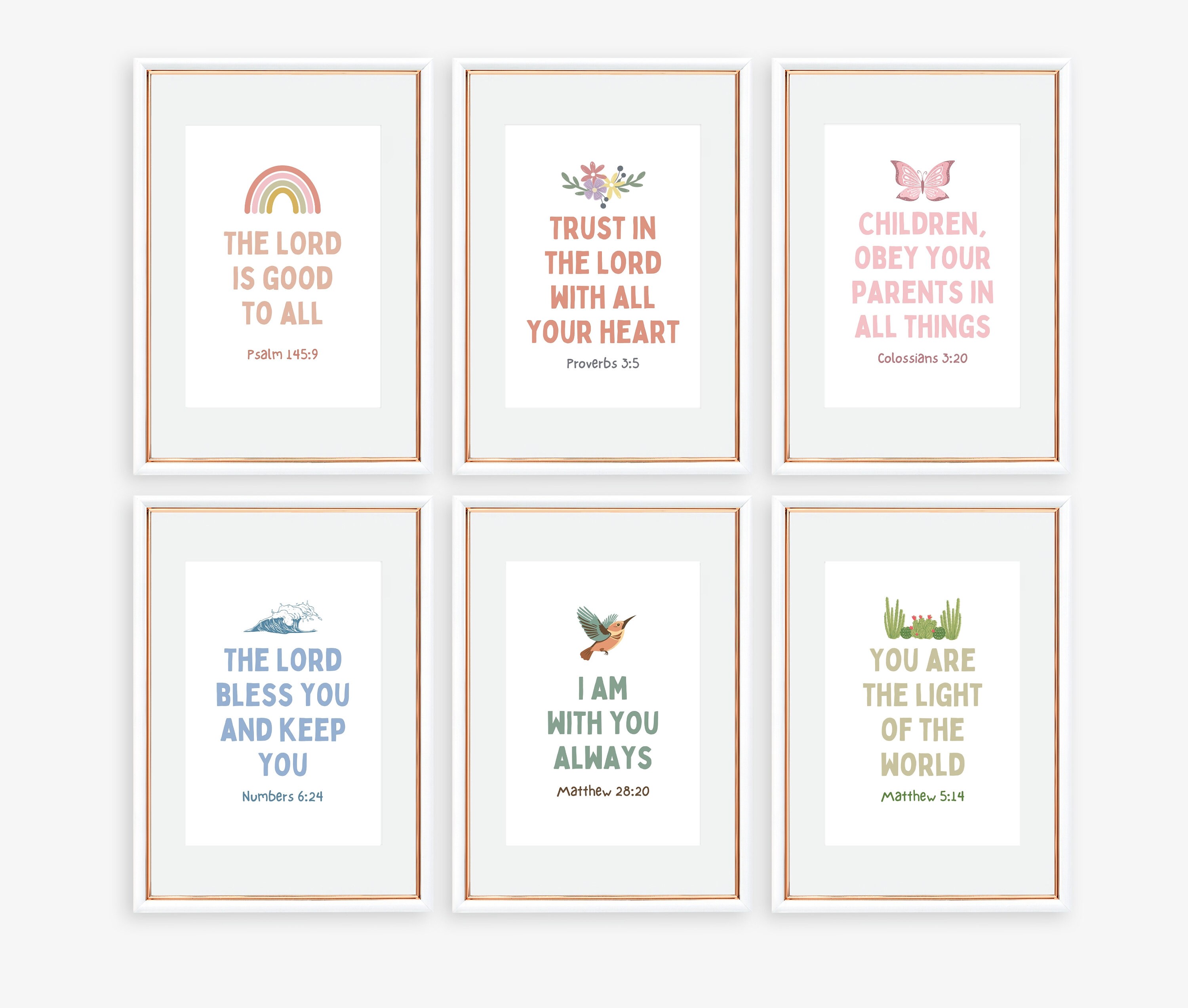 Kids Bible Verse Scripture Wall Art Church Sunday School Wall Art ...