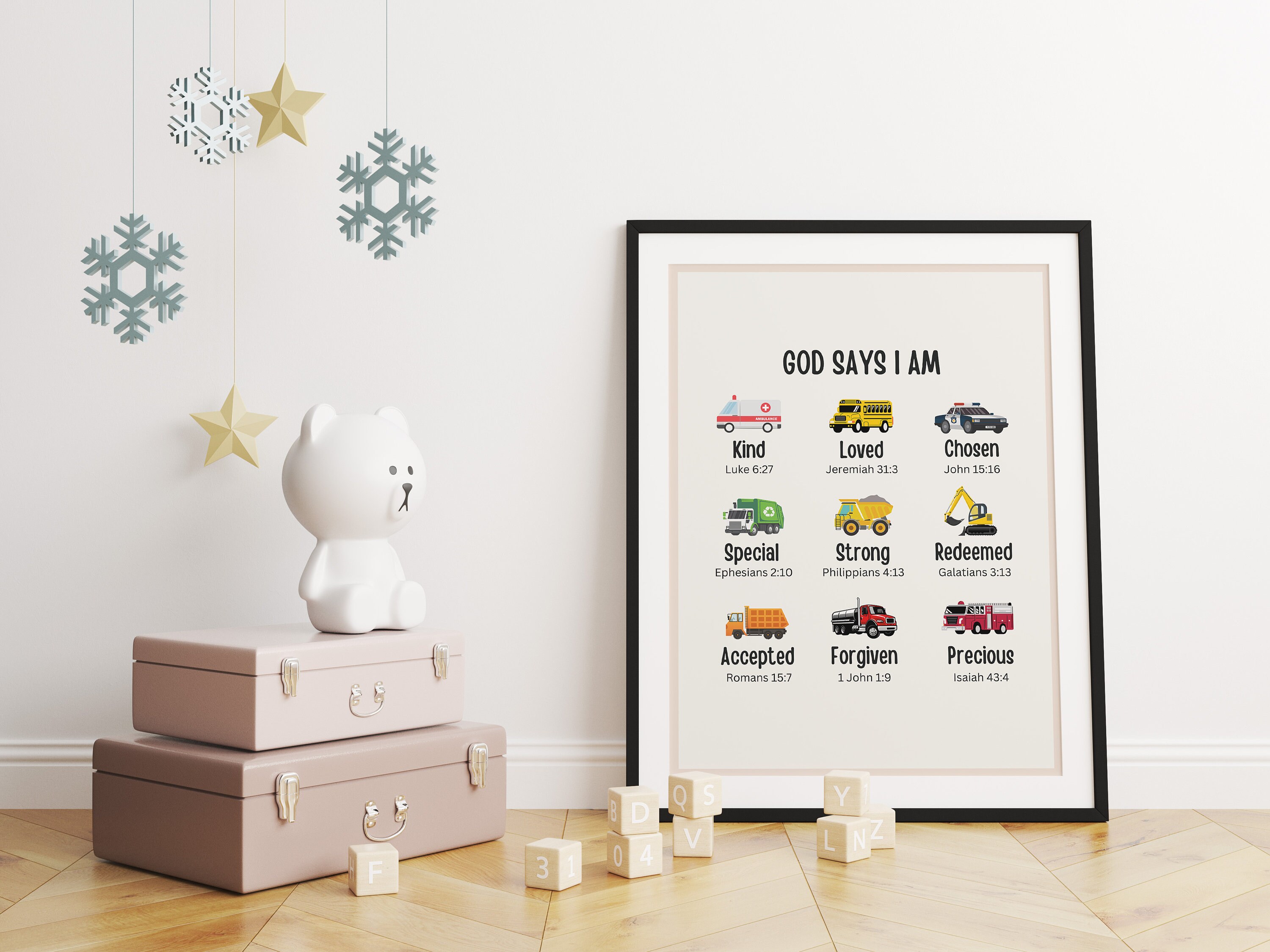 God Says I Am Nursery Wall Print Biblical Affirmations for Kids ...