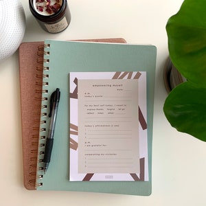 Empowering Myself Notepad, Five Minute Daily Self Care Notepad, Self ...