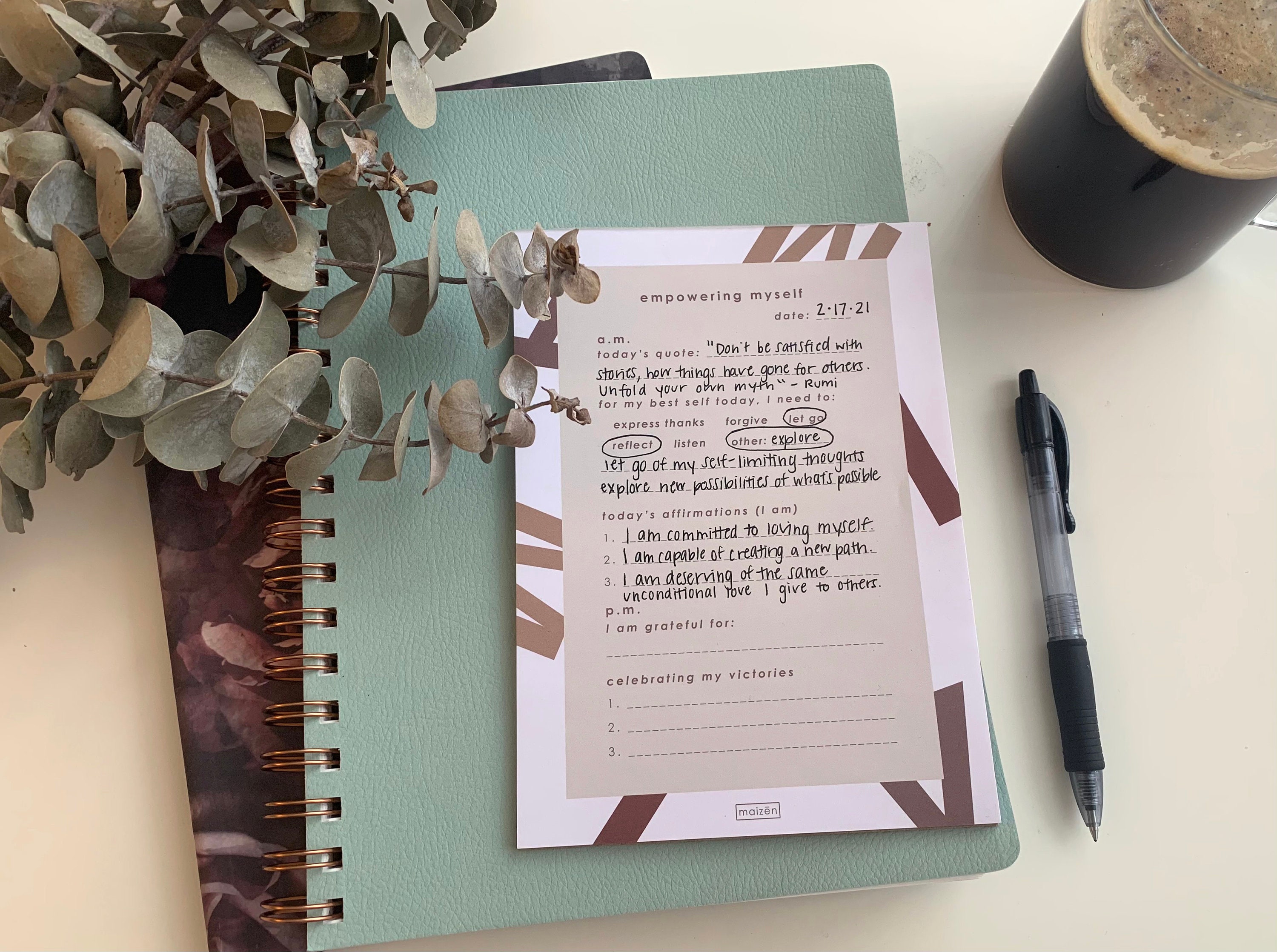 Empowering Myself Notepad, Five Minute Daily Self Care Notepad, Self ...