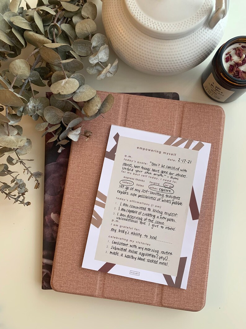 Empowering Myself Notepad, Five Minute Daily Self Care Notepad, Self ...