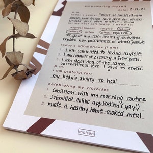 Empowering Myself Notepad, Five Minute Daily Self Care Notepad, Self ...