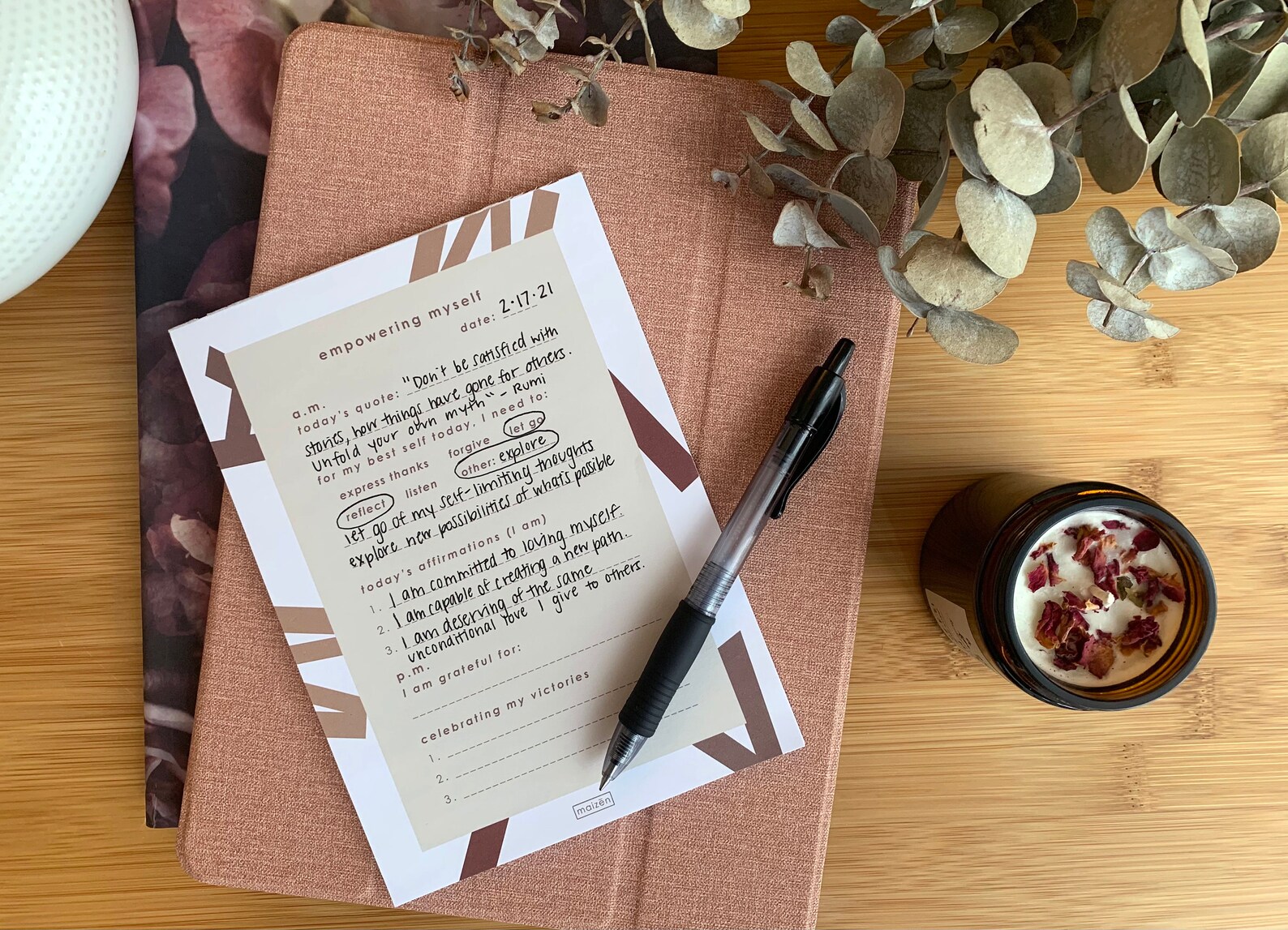 Empowering Myself Notepad, Five Minute Daily Self Care Notepad, Self ...