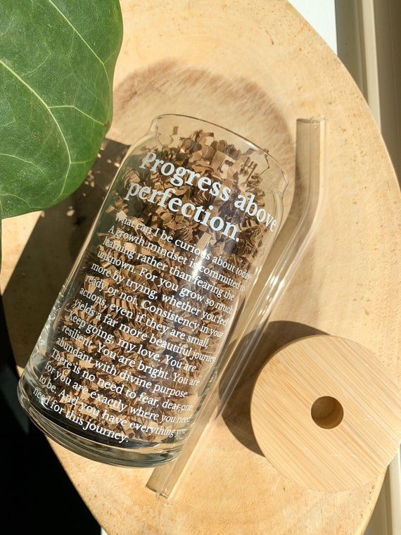 Self Care Gift Affirmation Glass Cup Soda Glass Can: - Etsy