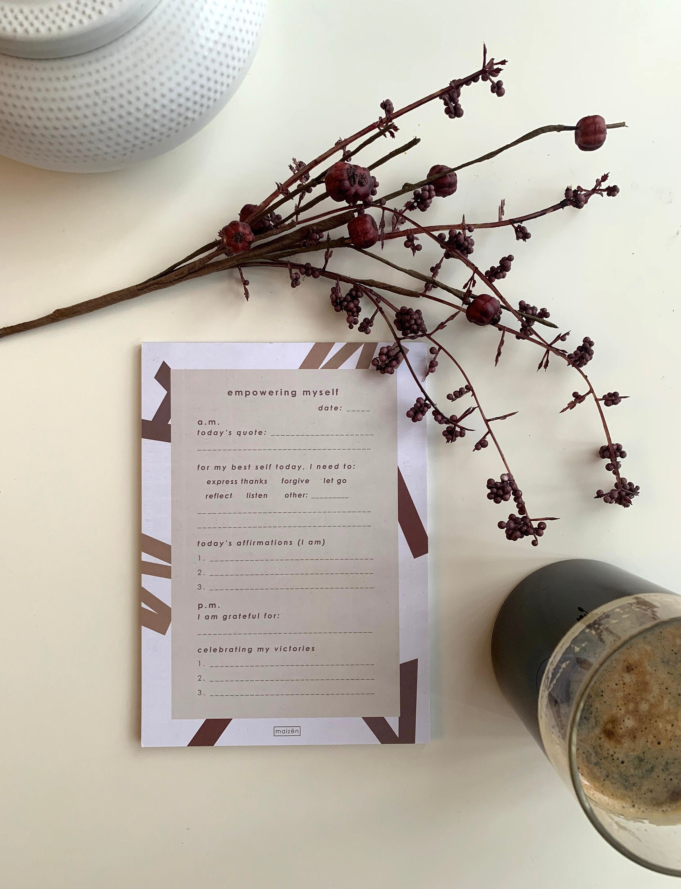 Empowering Myself Notepad, Five Minute Daily Self Care Notepad, Self ...