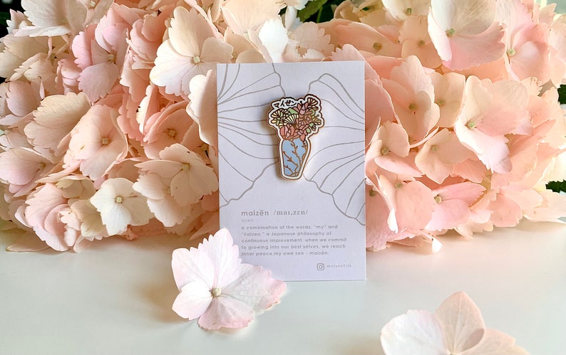 Flower Enamel Pin Gingko Kintsugi Resilience Pin Wabi Sabi - Etsy