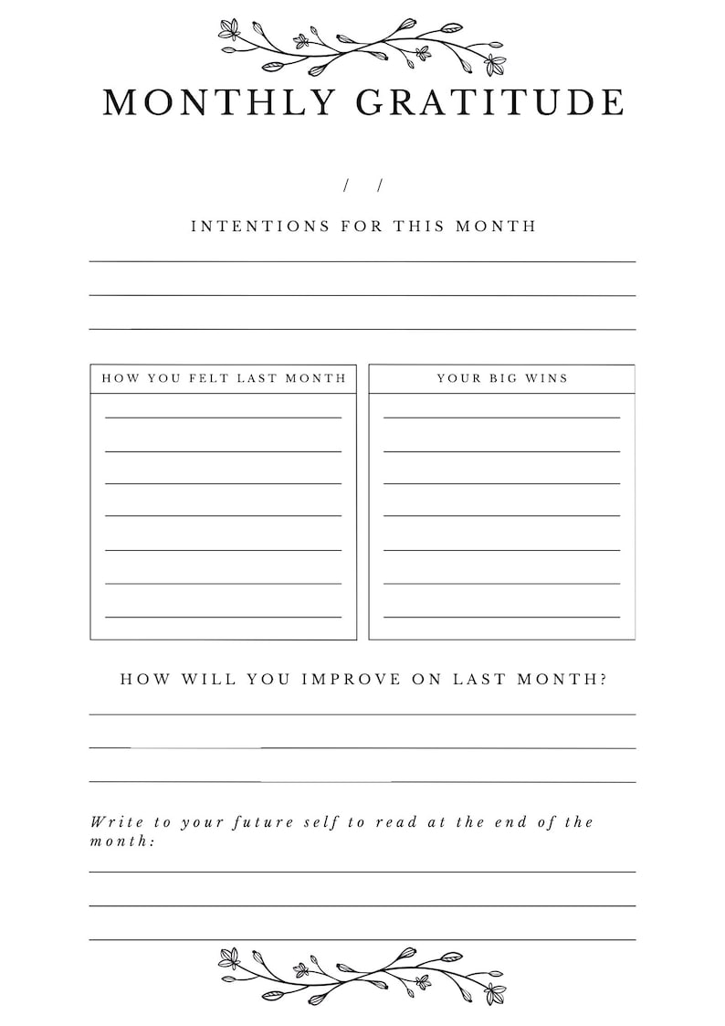 Digital Gratitude Journal,printable-customizable,mindfulness,templates ...