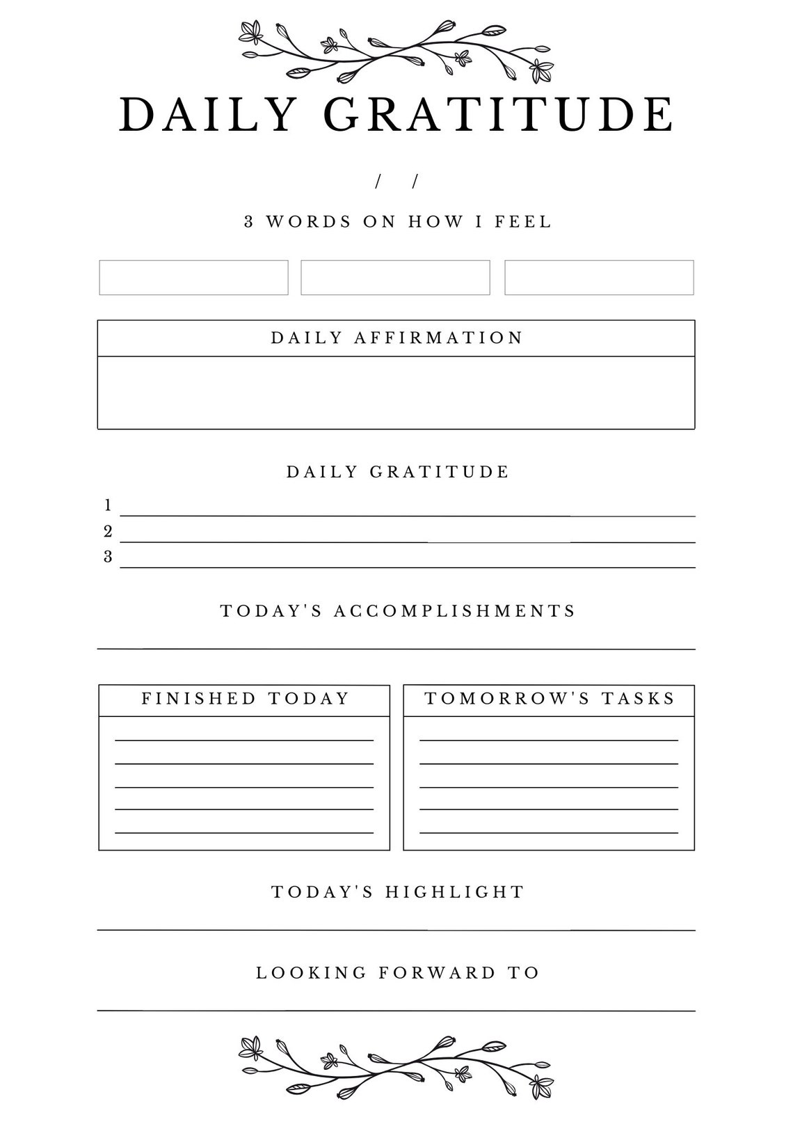 Digital Gratitude Journal,printable-customizable,mindfulness,templates ...