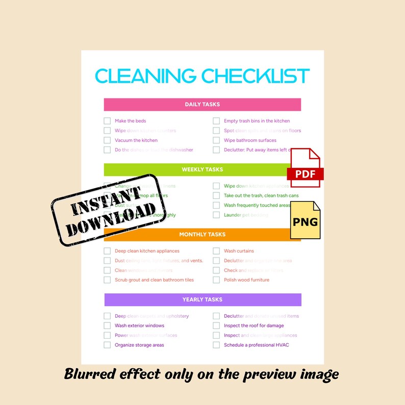 Cleaning Check-list Digital Planner – Home Organization and Cleaning ...