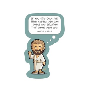 Stoic Kids Stickers With Cartoon Marcus Aurelius and Epictetus - Etsy