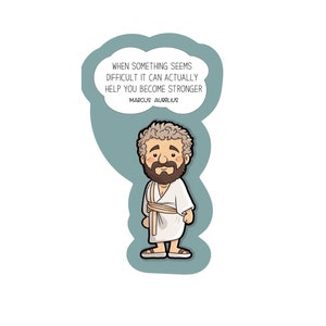 Stoic Kids Stickers With Cartoon Marcus Aurelius and Epictetus - Etsy