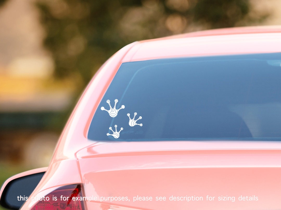 Frog Decal for Car, White Footprint Trailing Bumper Sticker - Etsy