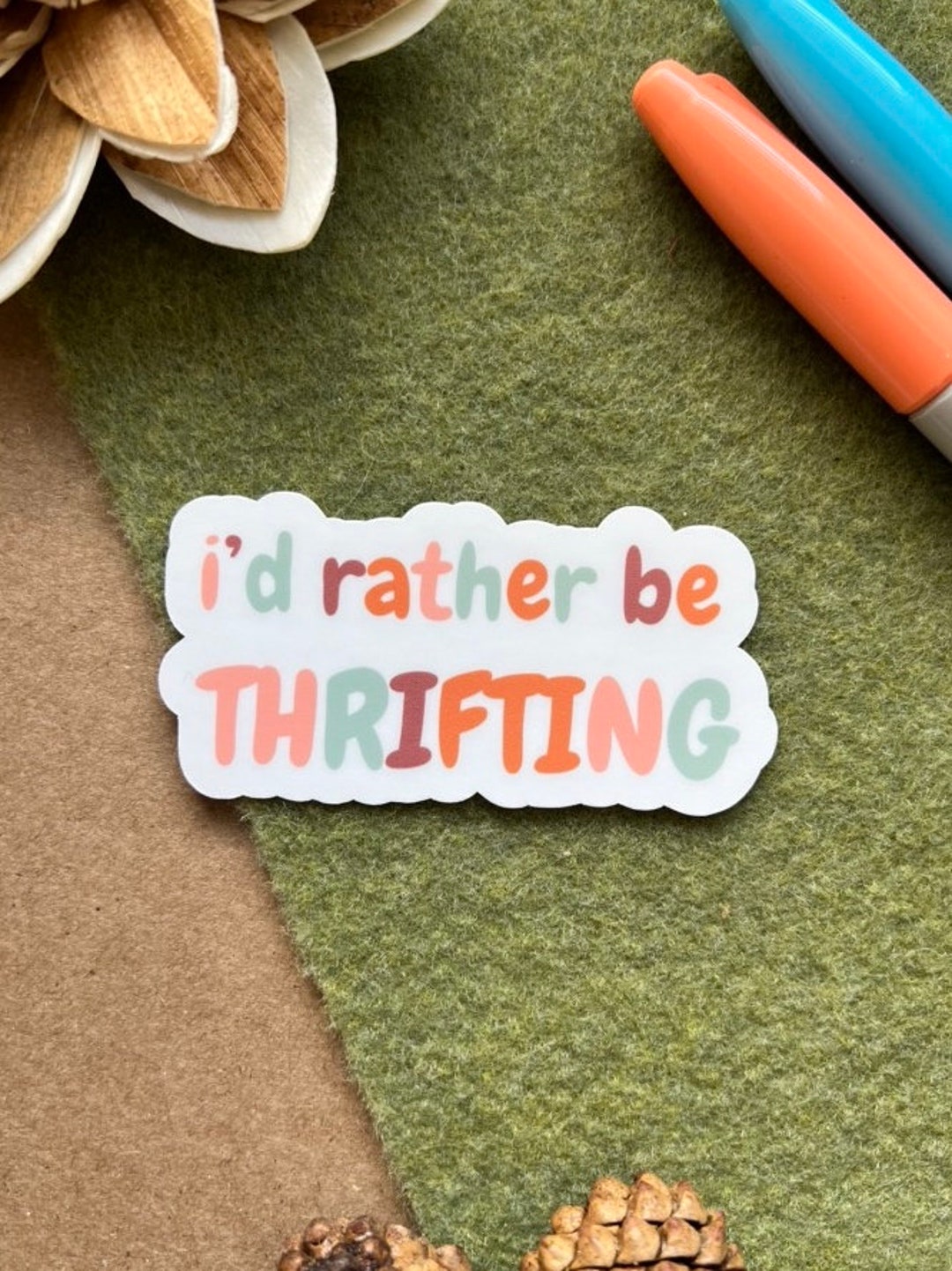 I'd Rather Be Thrifting Sticker, Thrift Fridge Magnet, Thrifting Quotes ...