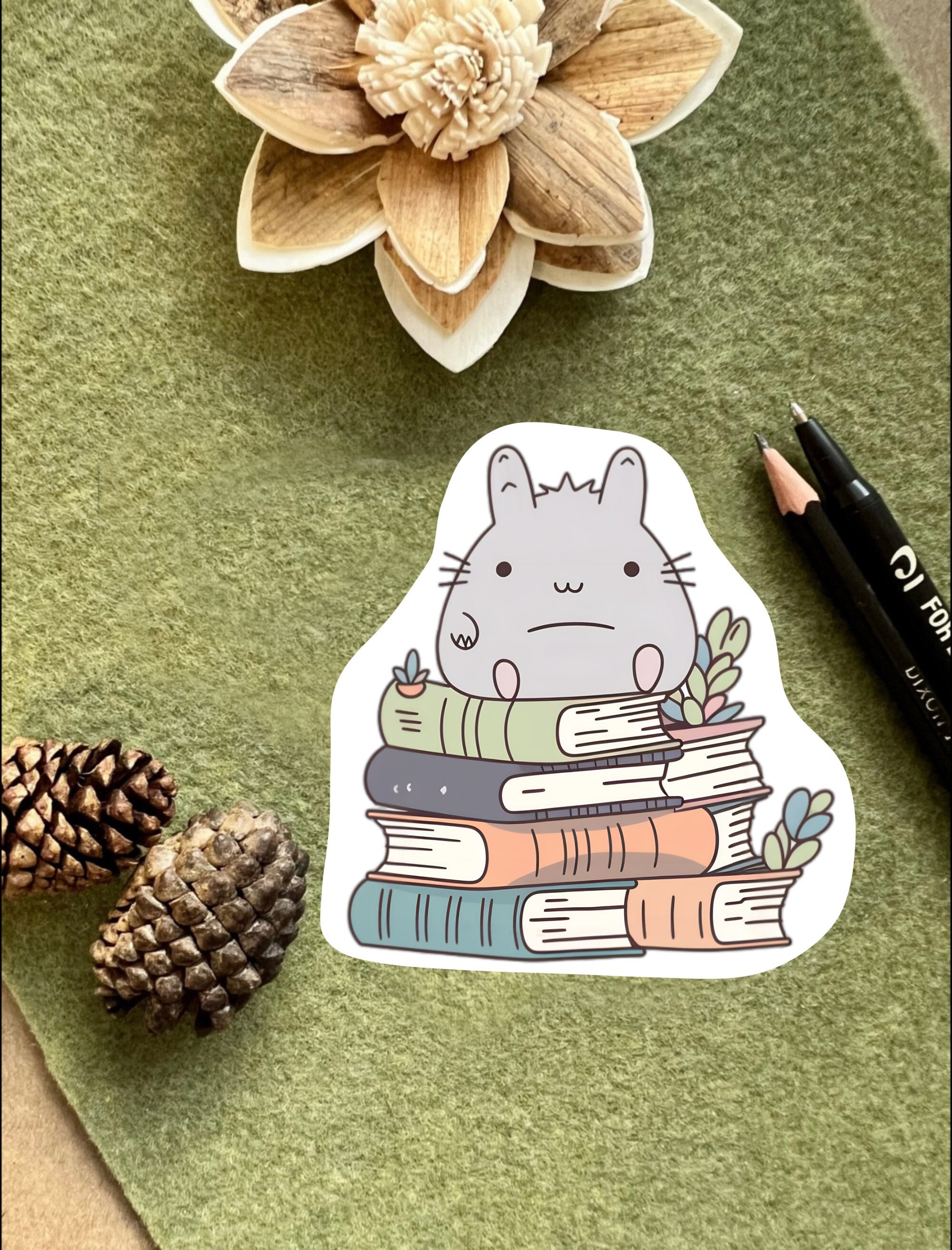 Bunny Rabbit Sticker Kawaii Stickers Book Lover Gift Book - Etsy